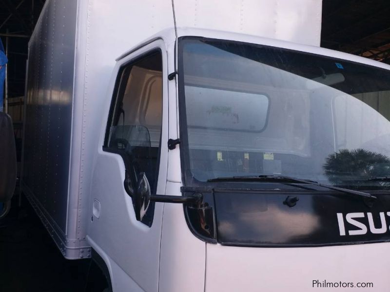 Used Isuzu Elf Aluminum Closed Van with Power tailgate Long Wide size ...